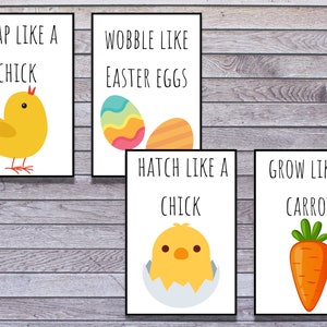 Easter Movement Cards, Movement Activity, Movement Cubes, Action Cards ...
