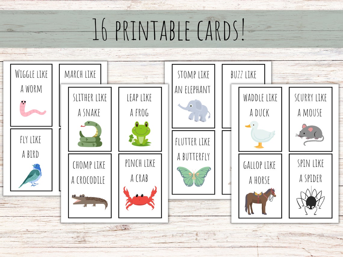 Movement Cards, Movement Activity, Movement Cubes, Action Cards ...