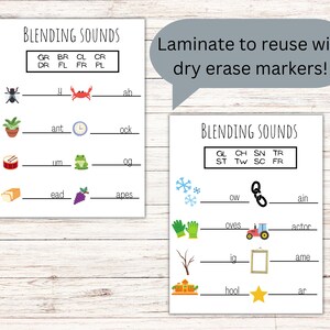 Kindergarten First Grade Consonant Blends Activity | Digital Download ...