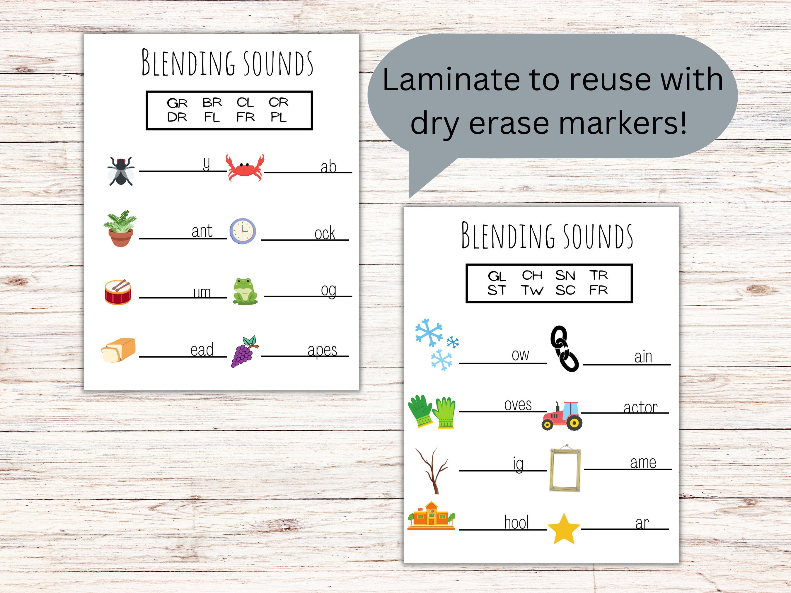 Kindergarten First Grade Consonant Blends Activity | Digital Download ...