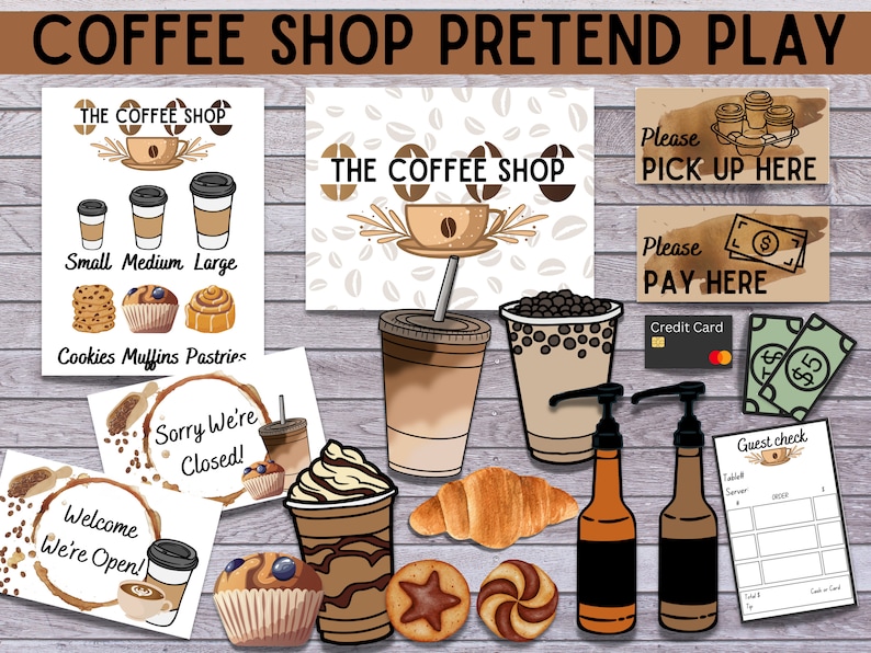 Coffee Shop Dramatic Play Pretend Play Classroom Dramatic - Etsy