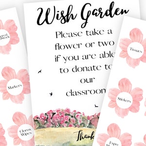 Meet the Teacher Wish Garden Printable: Classroom Donations (PDF) - Etsy