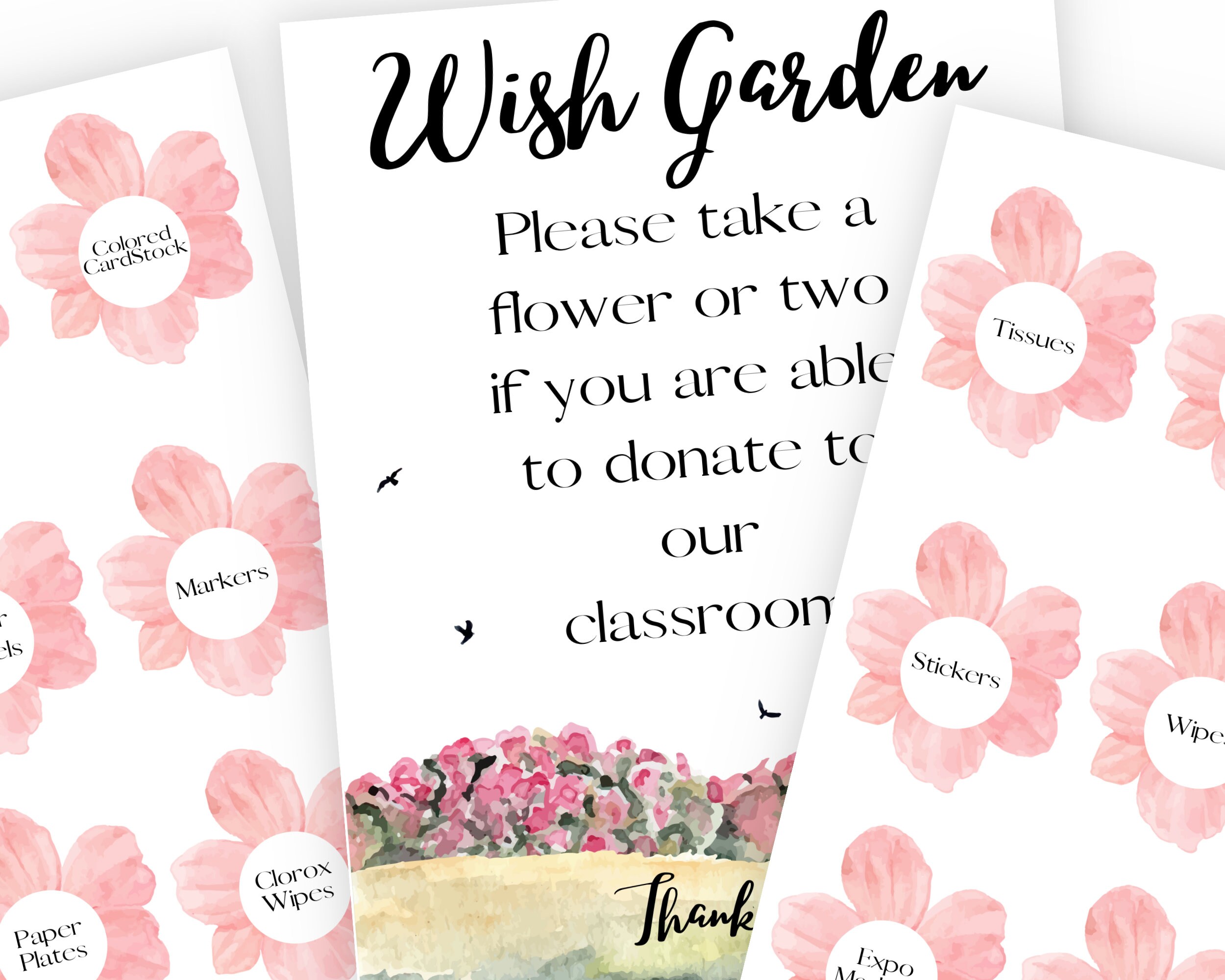 Meet the Teacher Wish Garden Printable: Classroom Donations (PDF) - Etsy
