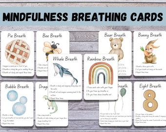 Mindfulness Breathing Exercises Activities for Kids, Breathing Cards ...
