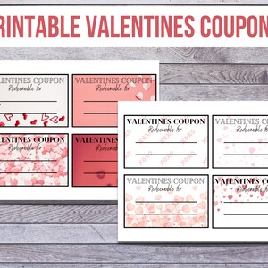 Printable Valentines Day Coupons, Printable Date Vouchers, Printable ...