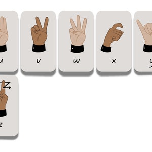 American Sign Language Alphabet-sign Language Flash Cards-print and Cut ...