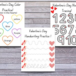 Valentine's Day Bundle, Preschool Printable, Valentine's Day Pintables ...