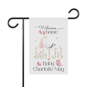 Personalized Birth Announcement Flag, New Baby Garden Flag, Custom Baby ...