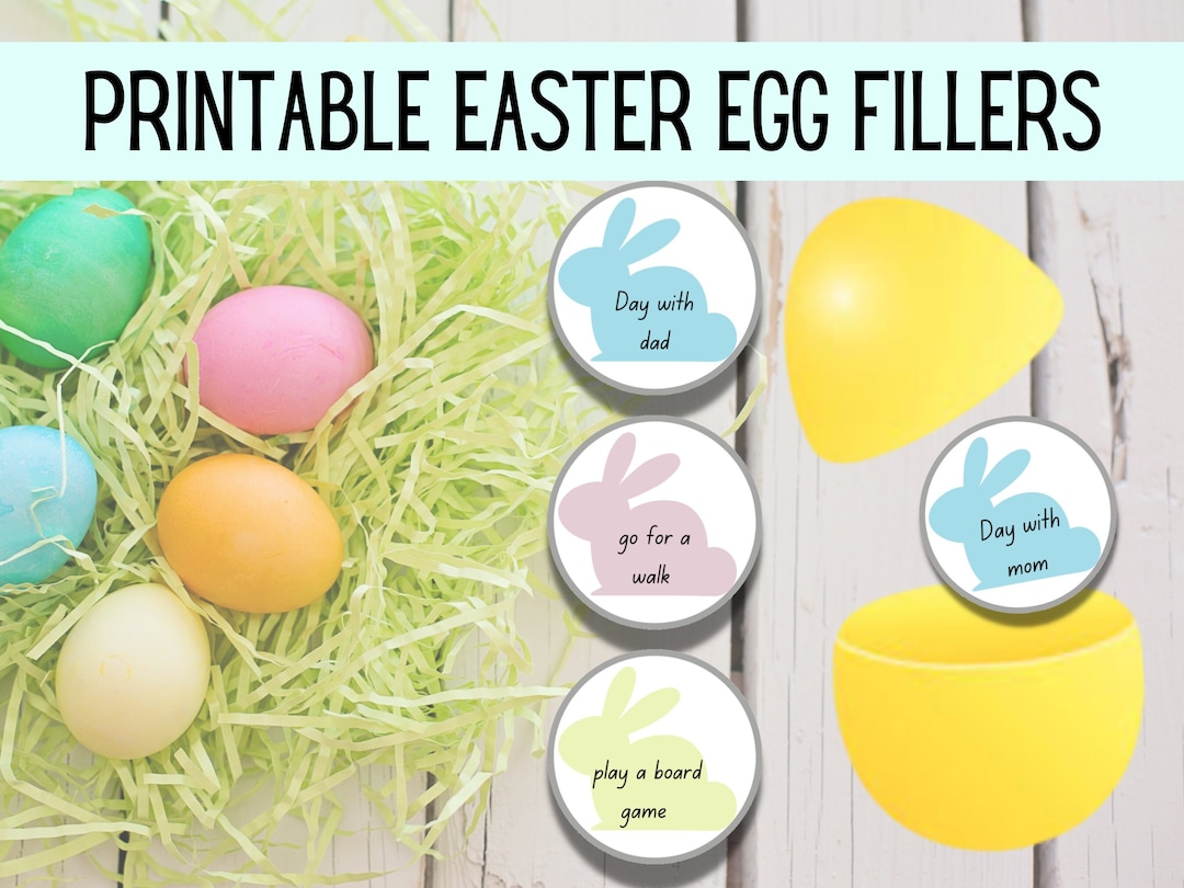 Printable Easter Egg Fillers, Easter Basket Fillers, Easter Egg Tokens ...