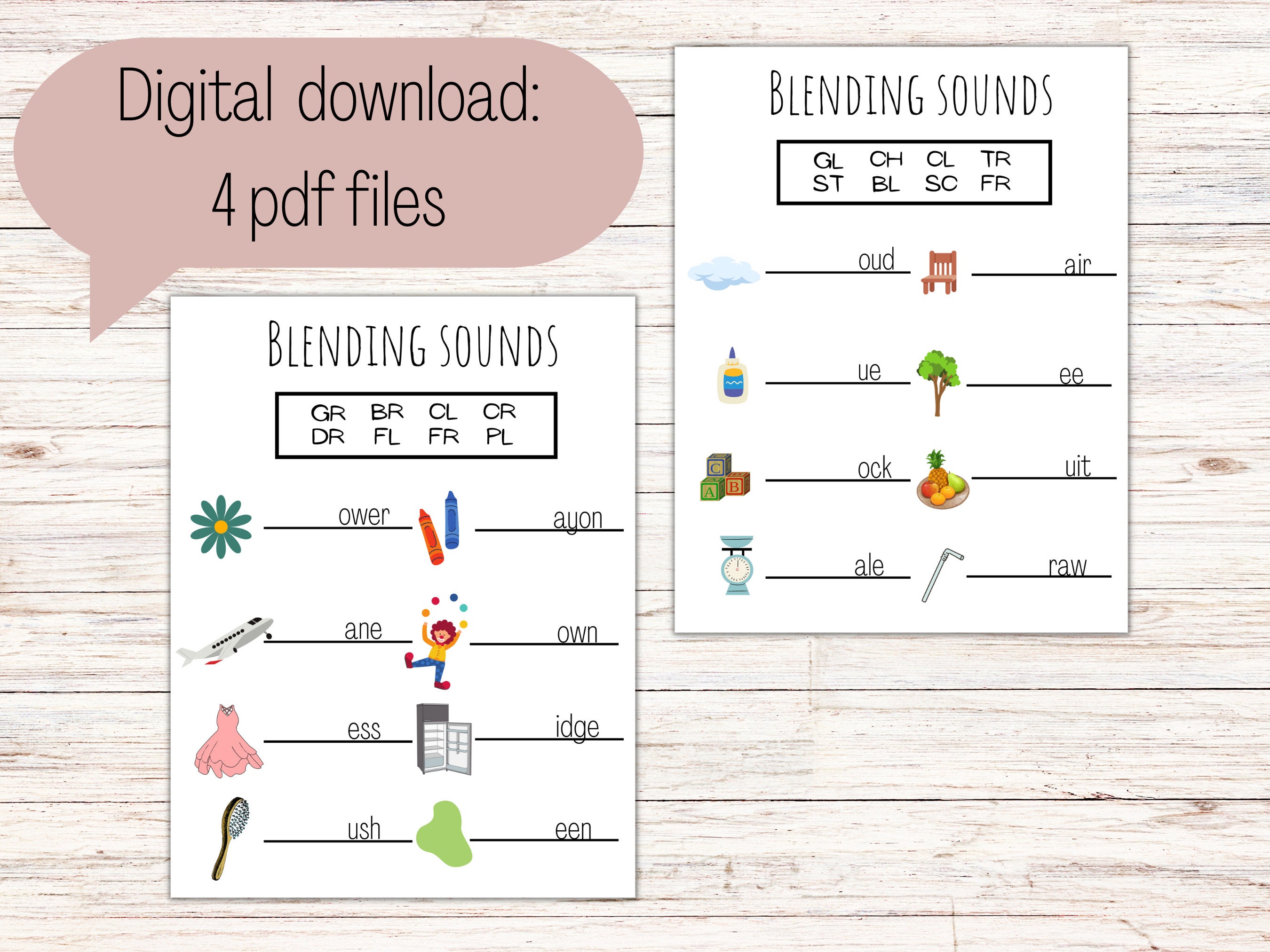 Kindergarten First Grade Consonant Blends Activity | Digital Download ...