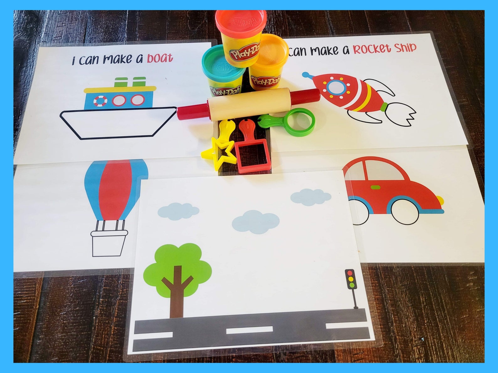 Transportation Learning Play Dough Mats Printable Preschool - Etsy