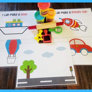 Transportation Learning Play Dough Mats Printable Preschool Activities ...