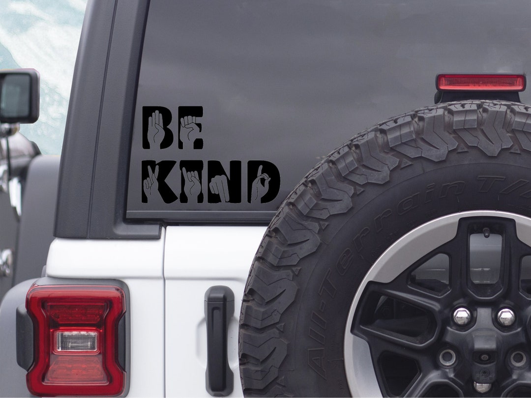 Be Kind ASL Decal, ASL Sticker, Sign Language Vinyl Decal, Be Kind ...