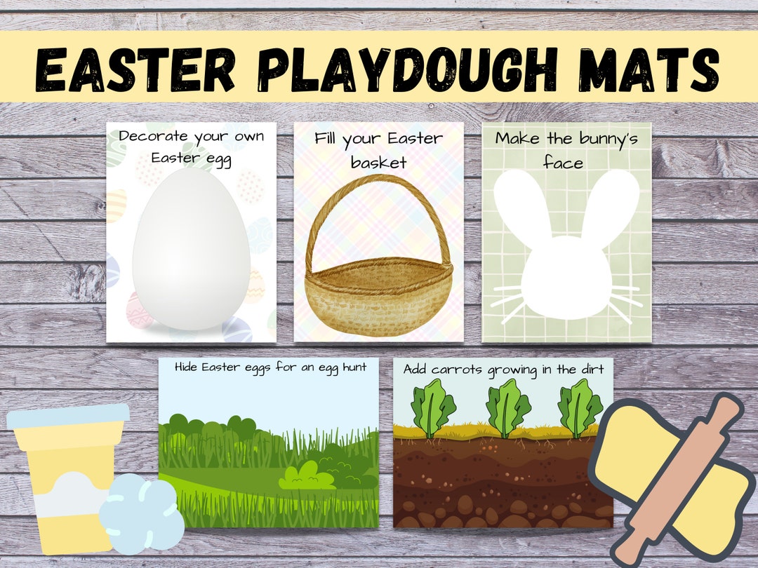 Easter Spring Play Doh Mats, Visual Cards, Fine Motor Skills Activity ...