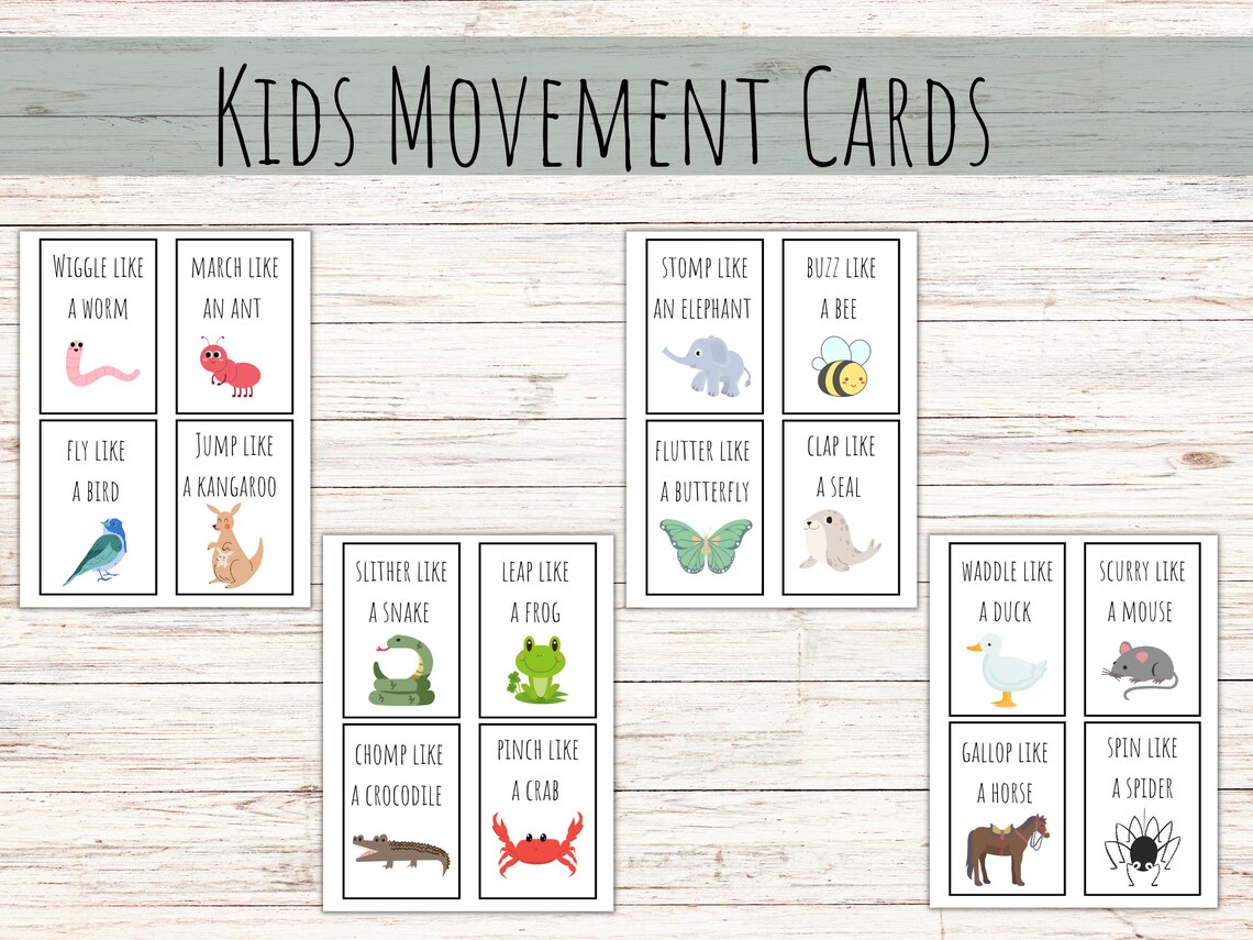 Movement Cards, Movement Activity, Movement Cubes, Action Cards ...