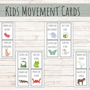 Movement Cards, Movement Activity, Movement Cubes, Action Cards ...