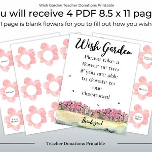 Meet the Teacher Wish Garden Printable: Classroom Donations (PDF) - Etsy
