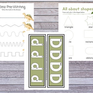 Dinosaur Toddler/preschool Learning Bundle, Dinosaur Printable Activity ...