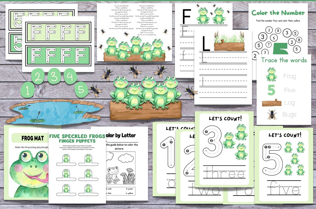 Frog Themed Preschool Bundle, Printable Activity, Preschool Printable ...
