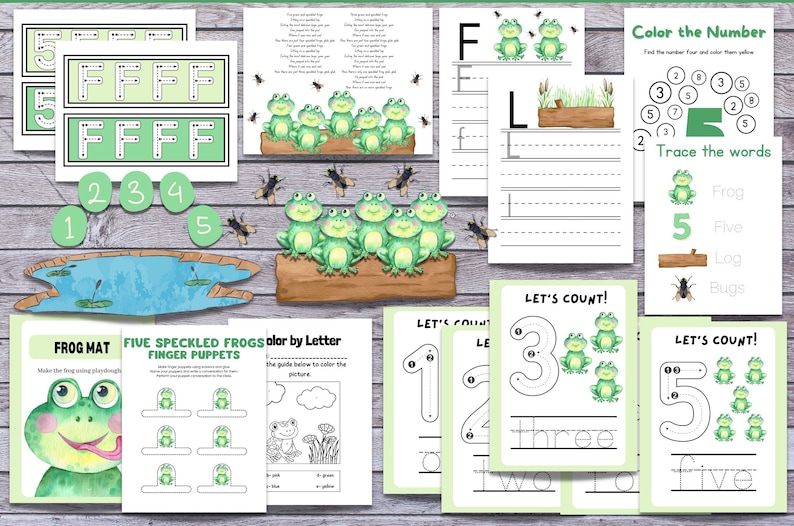 Frog Themed Preschool Bundle, Printable Activity, Preschool Printable ...