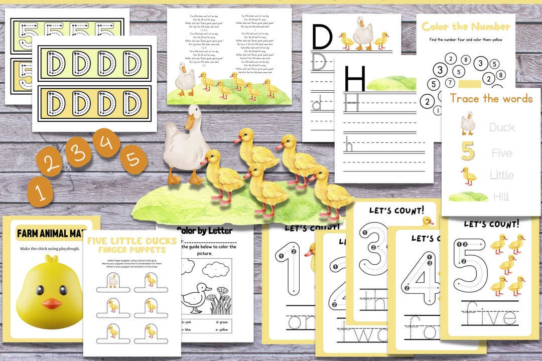 Duck Themed Preschool Learning Bundle, Printable Activity, Preschool ...