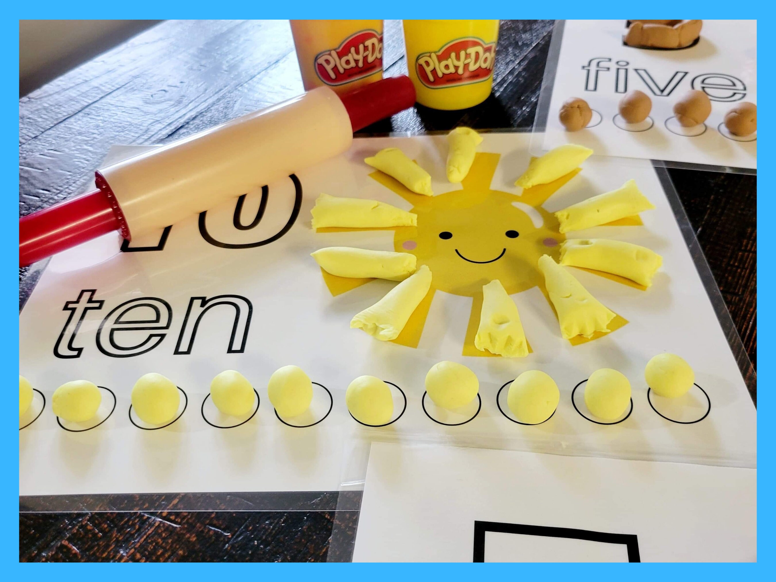 Counting Play Dough Mats: Printable Number Cards, Fine Motor Skills ...