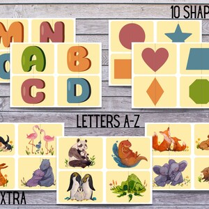 Animal Themed Matching Cards Bundle, Toddler Matching Activity ...