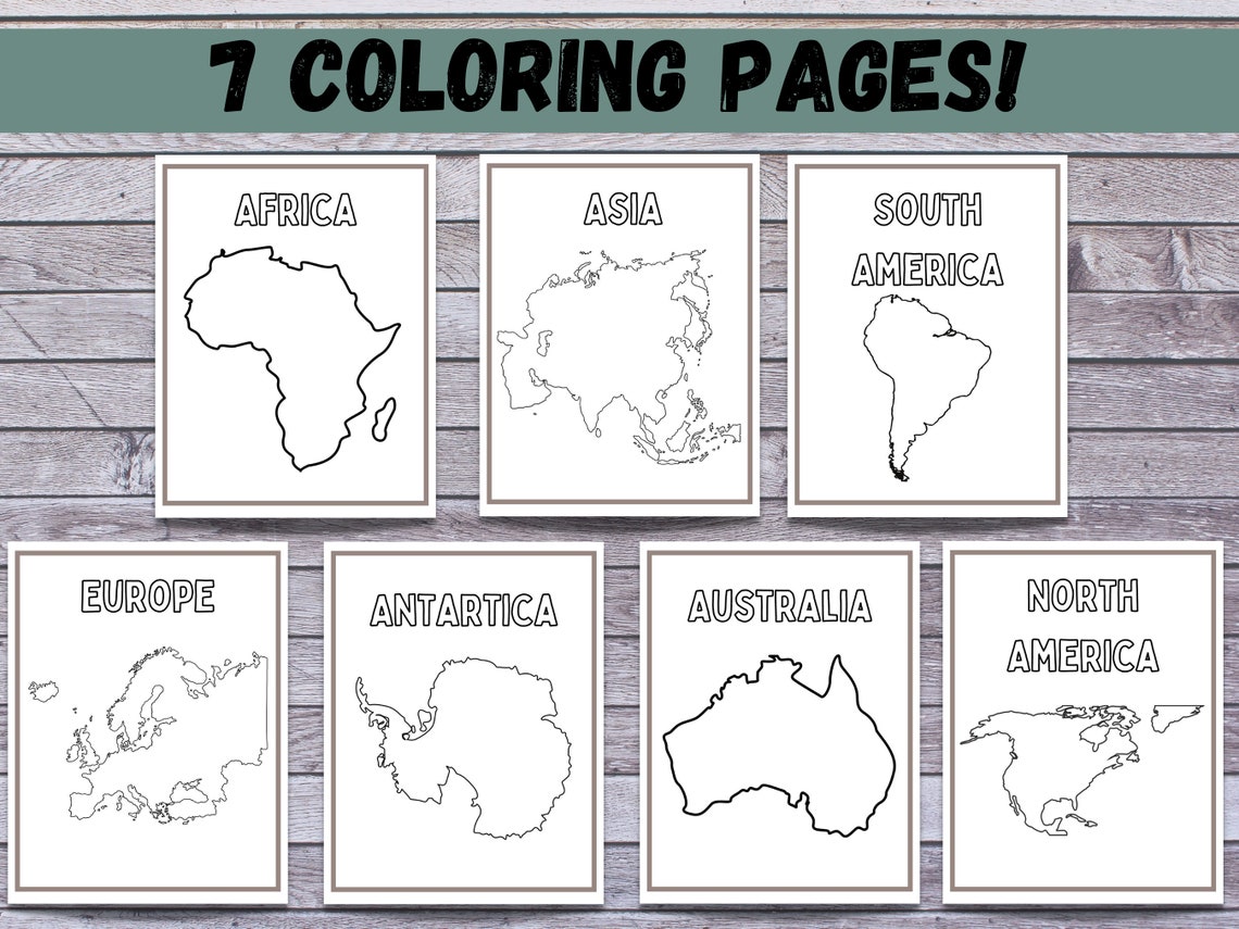Continents Flashcards Continents of the World Preschool - Etsy