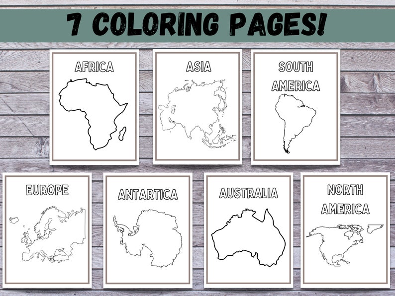 Continents Flashcards Continents of the World Preschool - Etsy