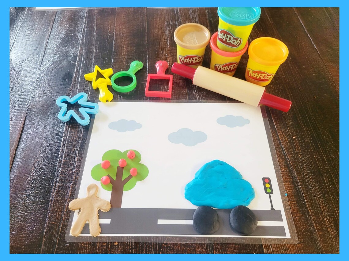 Transportation Learning Play Dough Mats Printable Preschool | Etsy
