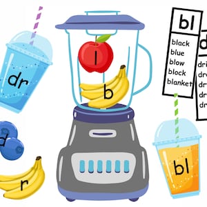 Consonant Blend Interactive Literacy Skills, Printable Consonant Blends ...