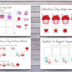 Valentine's Day Bundle, Preschool Printable, Valentine's Day Pintables ...