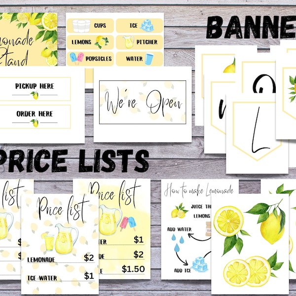 Lemonade Stand Printables - Etsy
