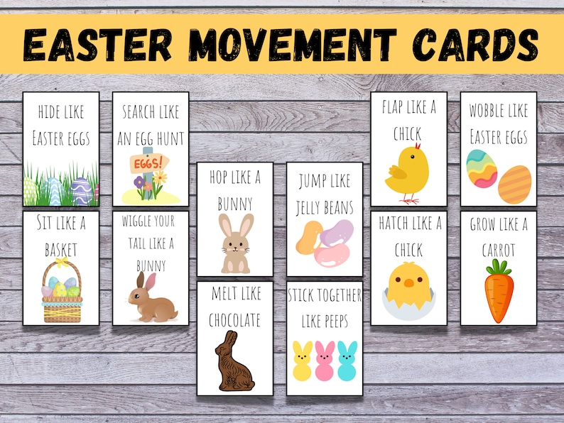 Easter Movement Cards, Movement Activity, Movement Cubes, Action Cards ...