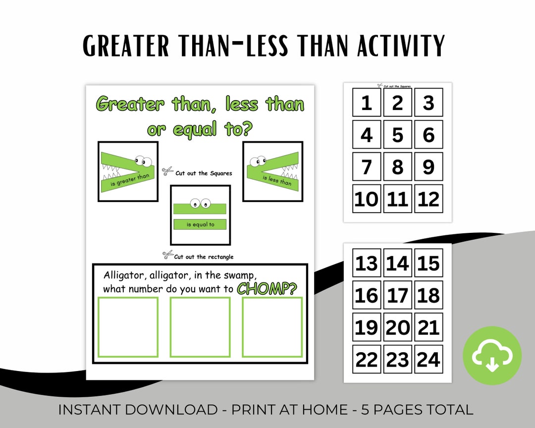 Alligator Number Comparison, Greater Than Less Than Activity, Math ...
