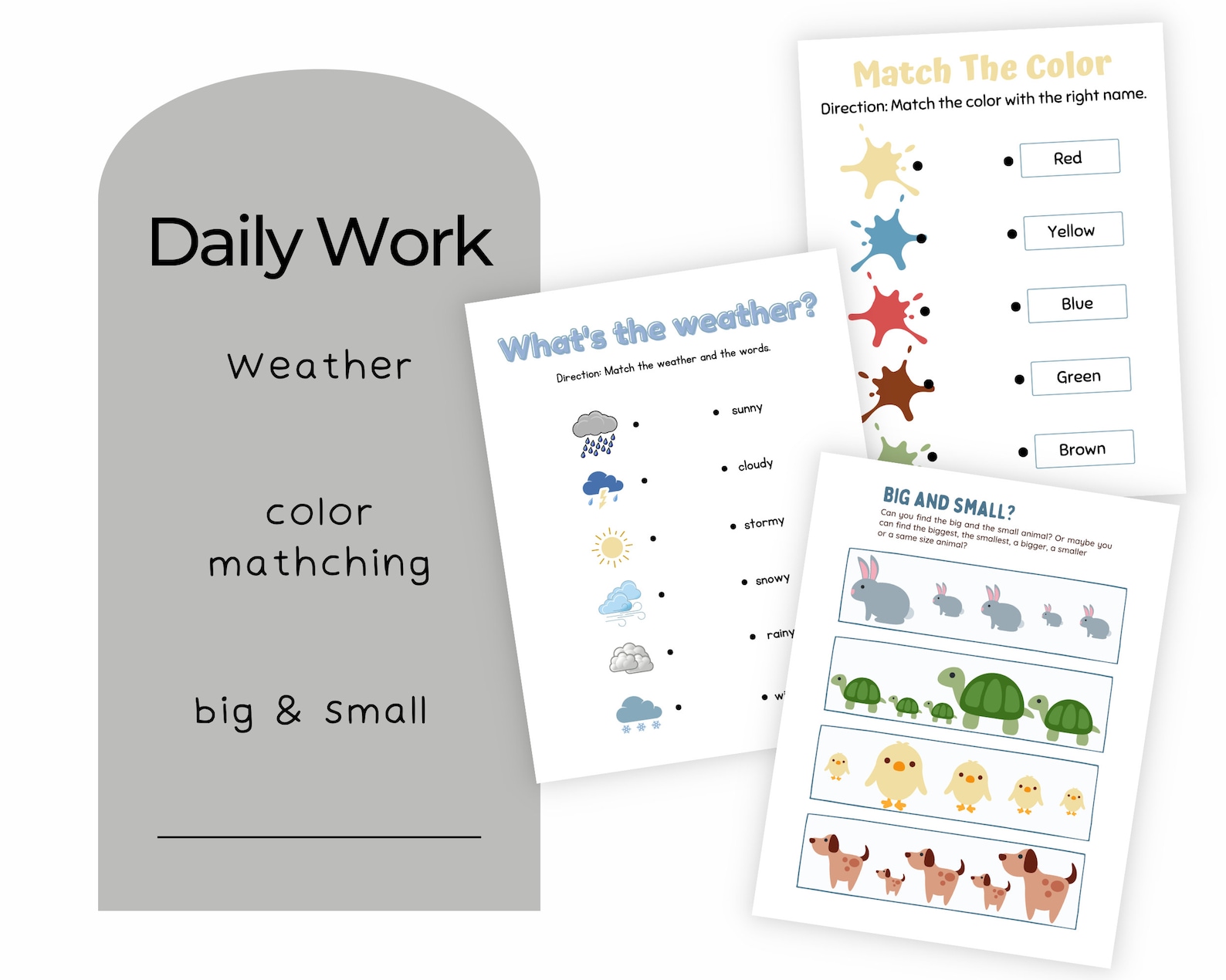 Preschool Morning Menu Bundle, Pre K Printable Worksheets, Kindergarten ...