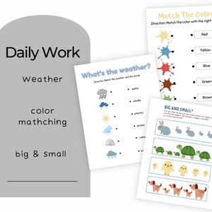 Preschool Morning Menu Bundle, Pre K Printable Worksheets, Kindergarten ...