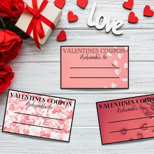 Printable Valentines Day Coupons, Printable Date Vouchers, Printable ...