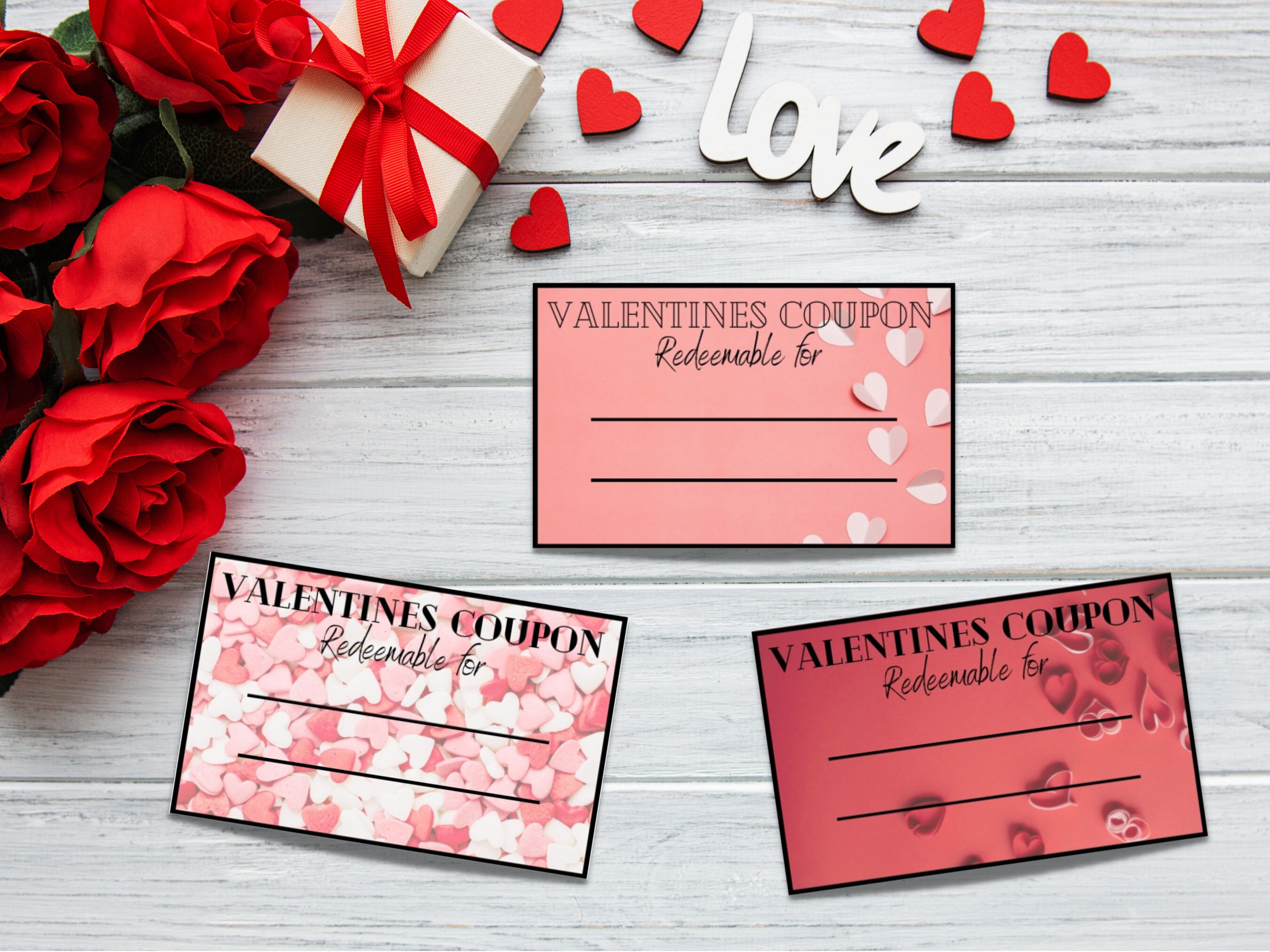 Printable Valentines Day Coupons, Printable Date Vouchers, Printable ...