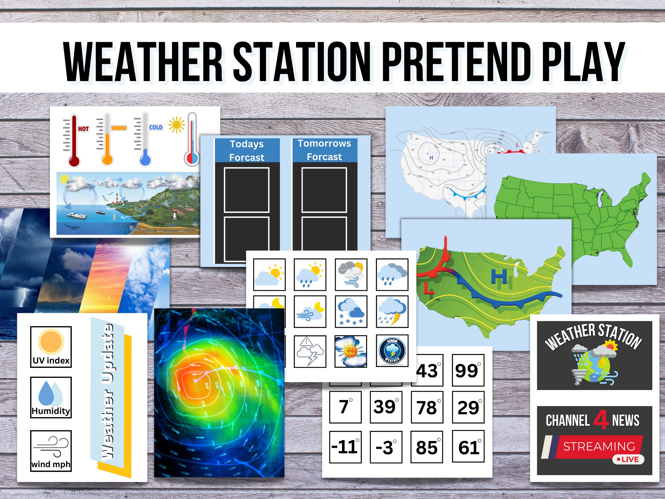 Weather Station Dramatic Play Pretend Play Classroom - Etsy