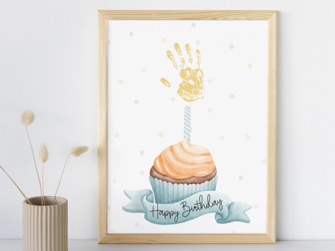Printable Handprint Art| First Birthday| Baby Keepsakes| Printable Kids ...
