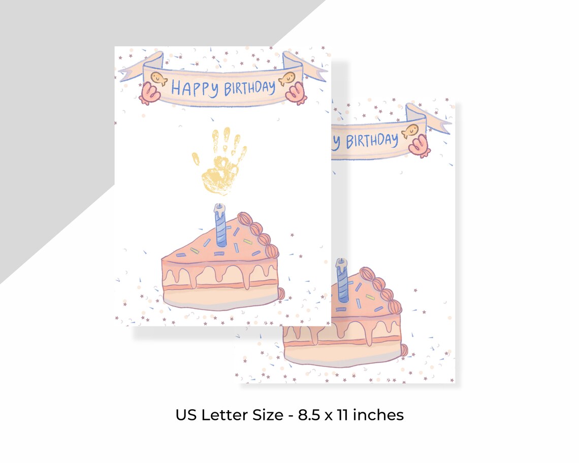 Printable Handprint Art First Birthday Baby Keepsakes - Etsy