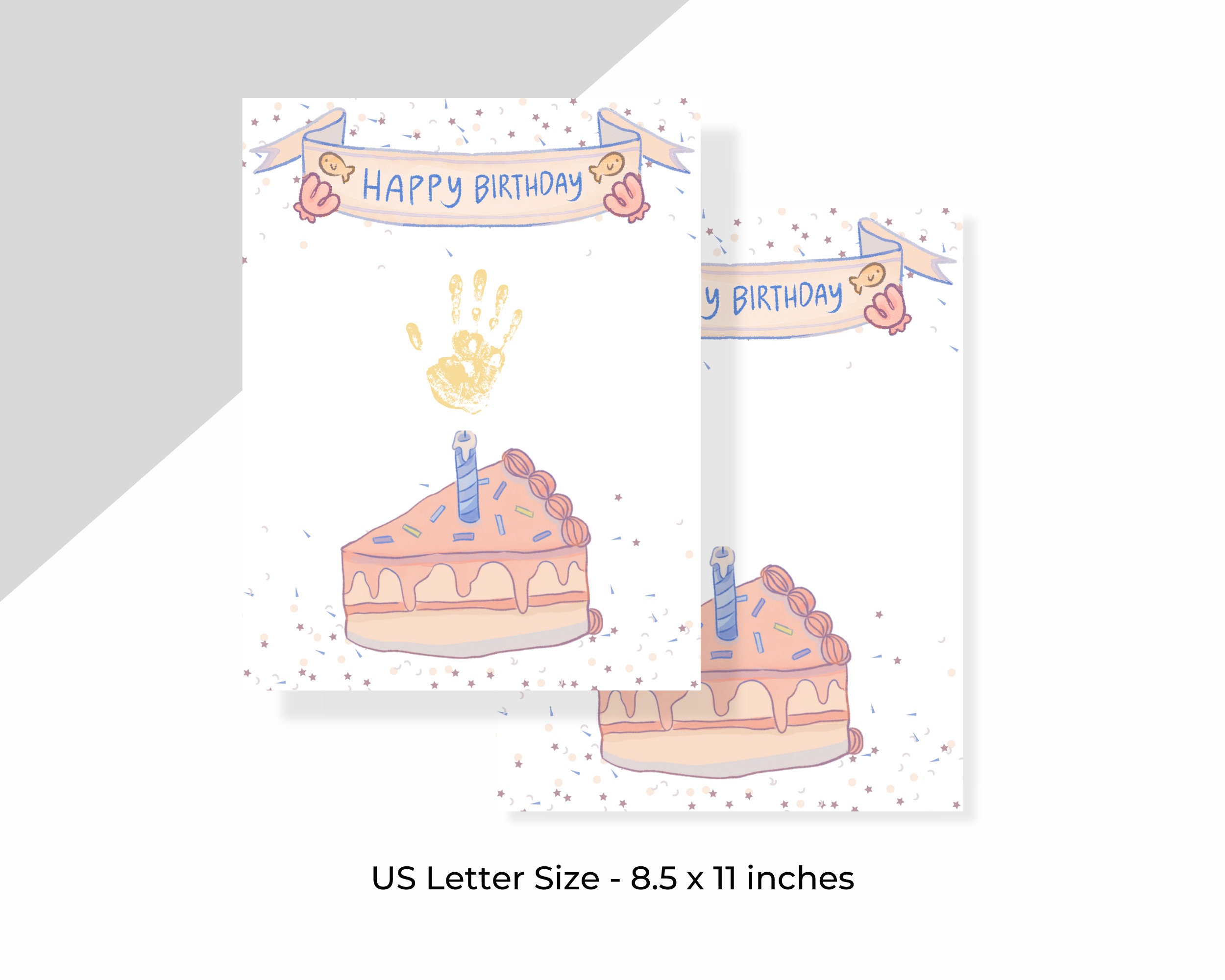 Printable Handprint Art First Birthday Baby Keepsakes - Etsy