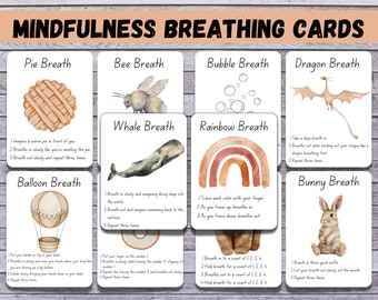 Mindfulness Breathing Exercises Activities for Kids, Breathing Cards ...