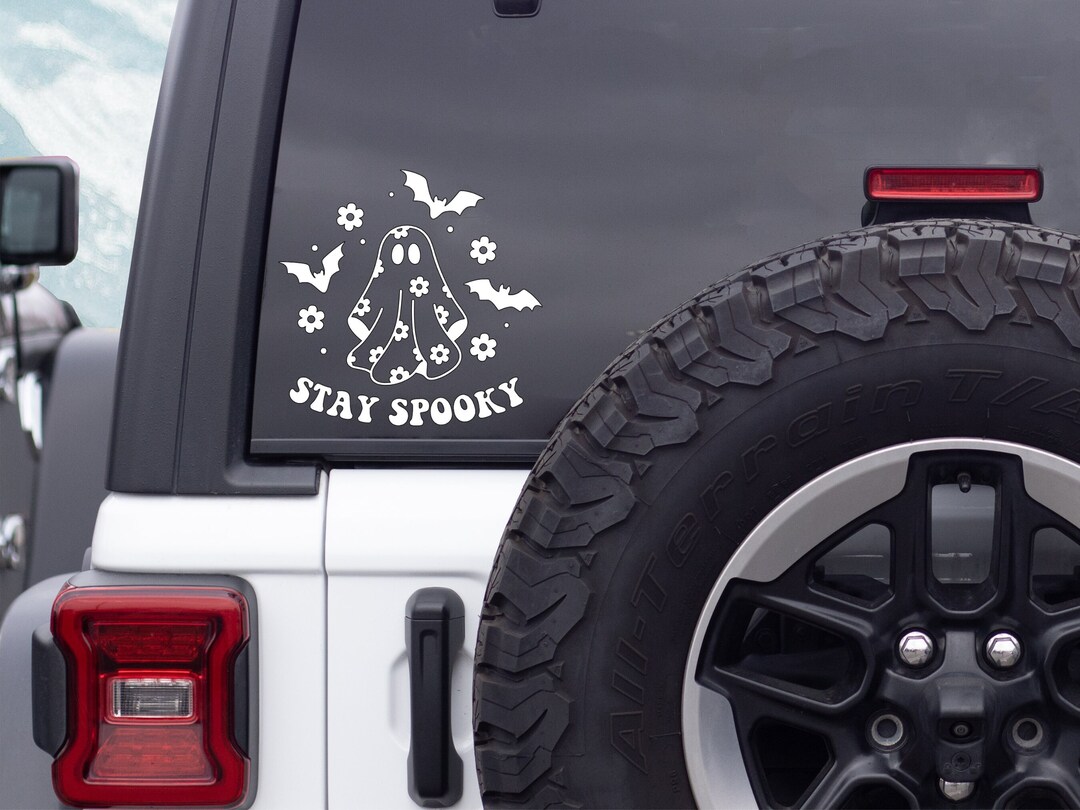 Stay Spooky Floral Ghost Vinyl Decal, Halloween Bumper Sticker, Ghost ...