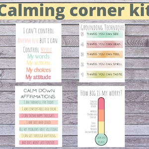 Calm Down Corner Kit for Kids With Mindfulness Breathing Cards ...