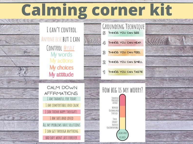 Calm Down Corner Kit: Kids Emotional Regulation, Mindfulness (printable ...