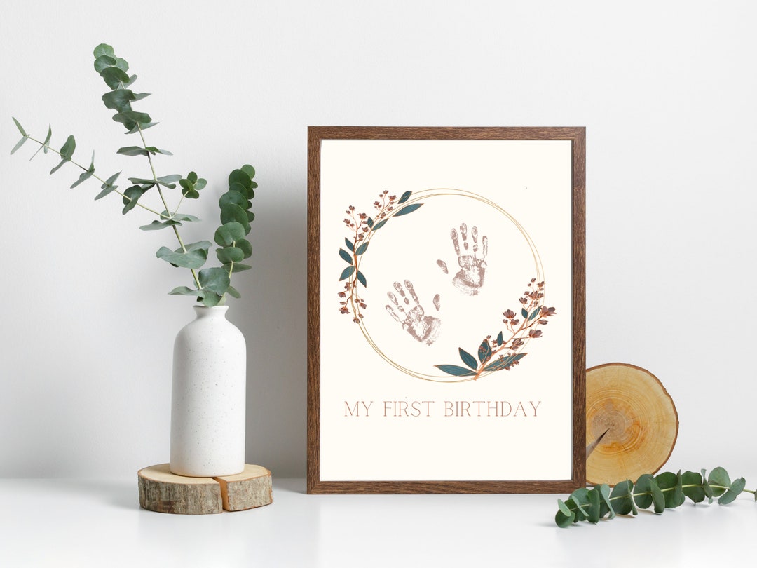 Printable Handprint Art| First Birthday| Baby Keepsakes| Printable Kids ...