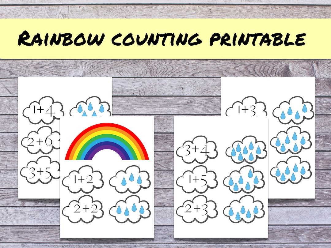 Counting Practice Printable, Rainbow Counting Activity, Preschool Math ...
