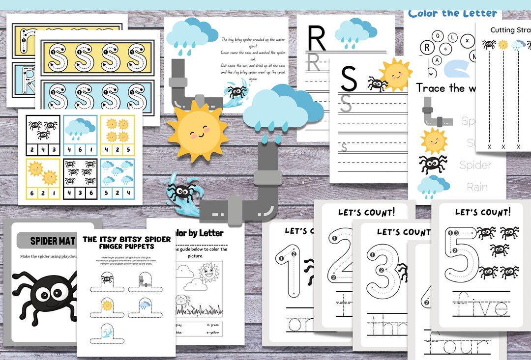 Spider Themed Preschool Bundle, Printable Activity, Preschool Printable ...